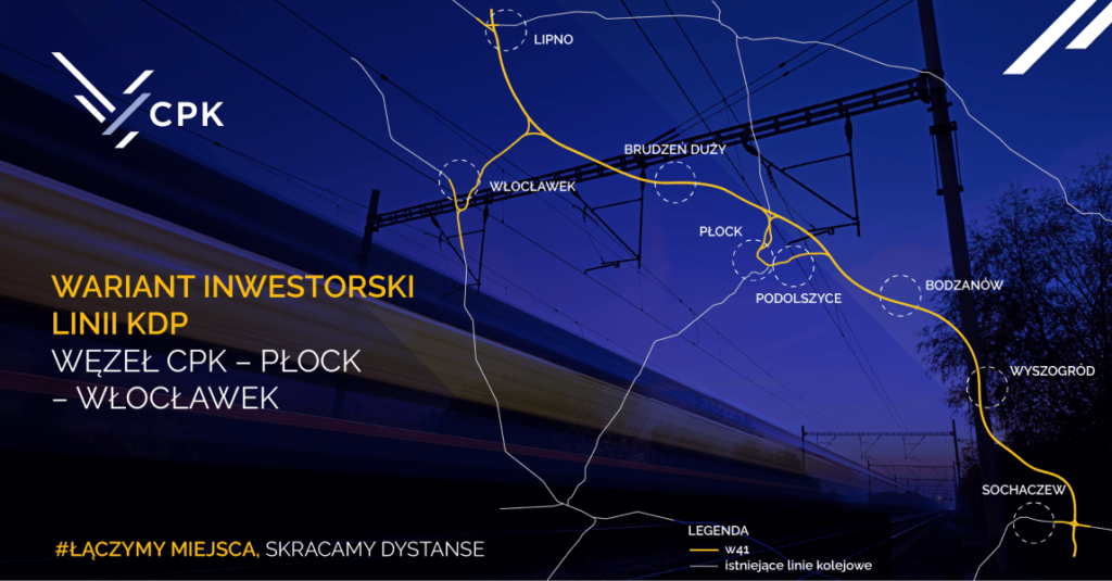 Wybrano wariant inwestorski linii kolejowej CPK – Płock – Włocławek - NBI