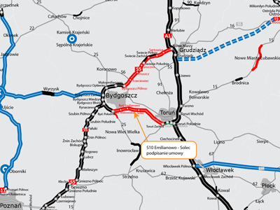Umowa na projekt i budowę S10 Emilianowo – Solec - NBI